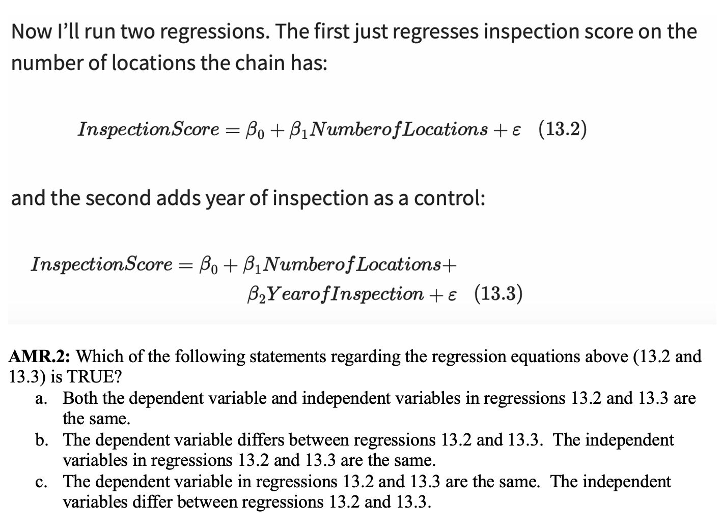 Solved Now l'll run two regressions. The first just | Chegg.com