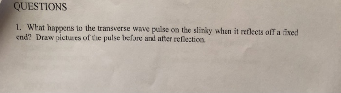Solved QUESTIONS 1. What happens to the transverse wave | Chegg.com