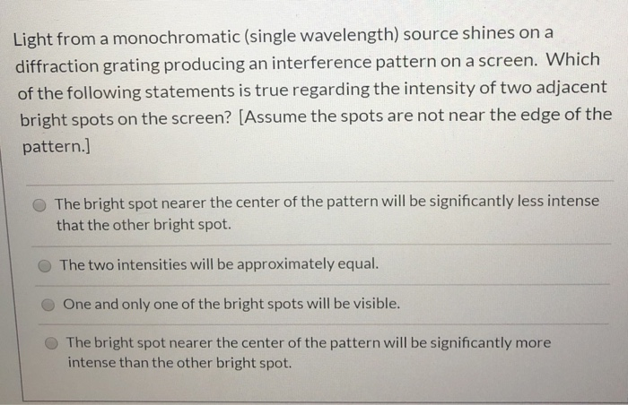 Solved Light from a monochromatic (single wavelength) source | Chegg.com