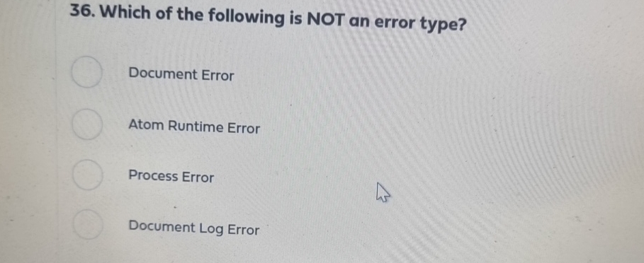 Solved in boomi Which of the following is NOT an error | Chegg.com
