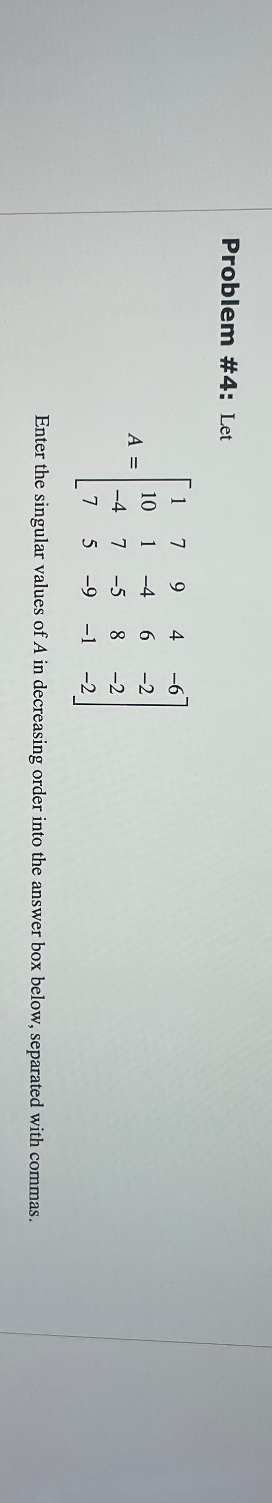 Solved Problem #4: | Chegg.com