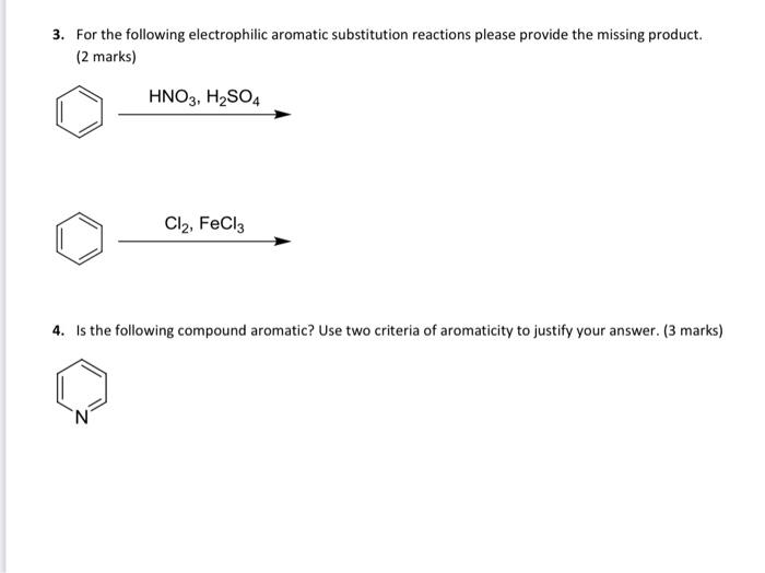 Solved 3. For the following electrophilic aromatic | Chegg.com
