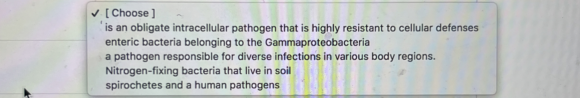 Solved [Choose ]is an obligate intracellular pathogen that | Chegg.com