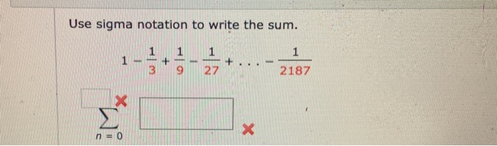 Solved Use sigma notation to write the sum. 1-1-1-1+... - | Chegg.com