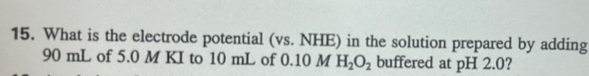 Solved What is the electrode potential (vs. ﻿NHE) ﻿in the | Chegg.com