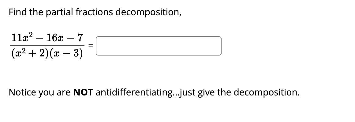 Solved Find the partial fractions | Chegg.com