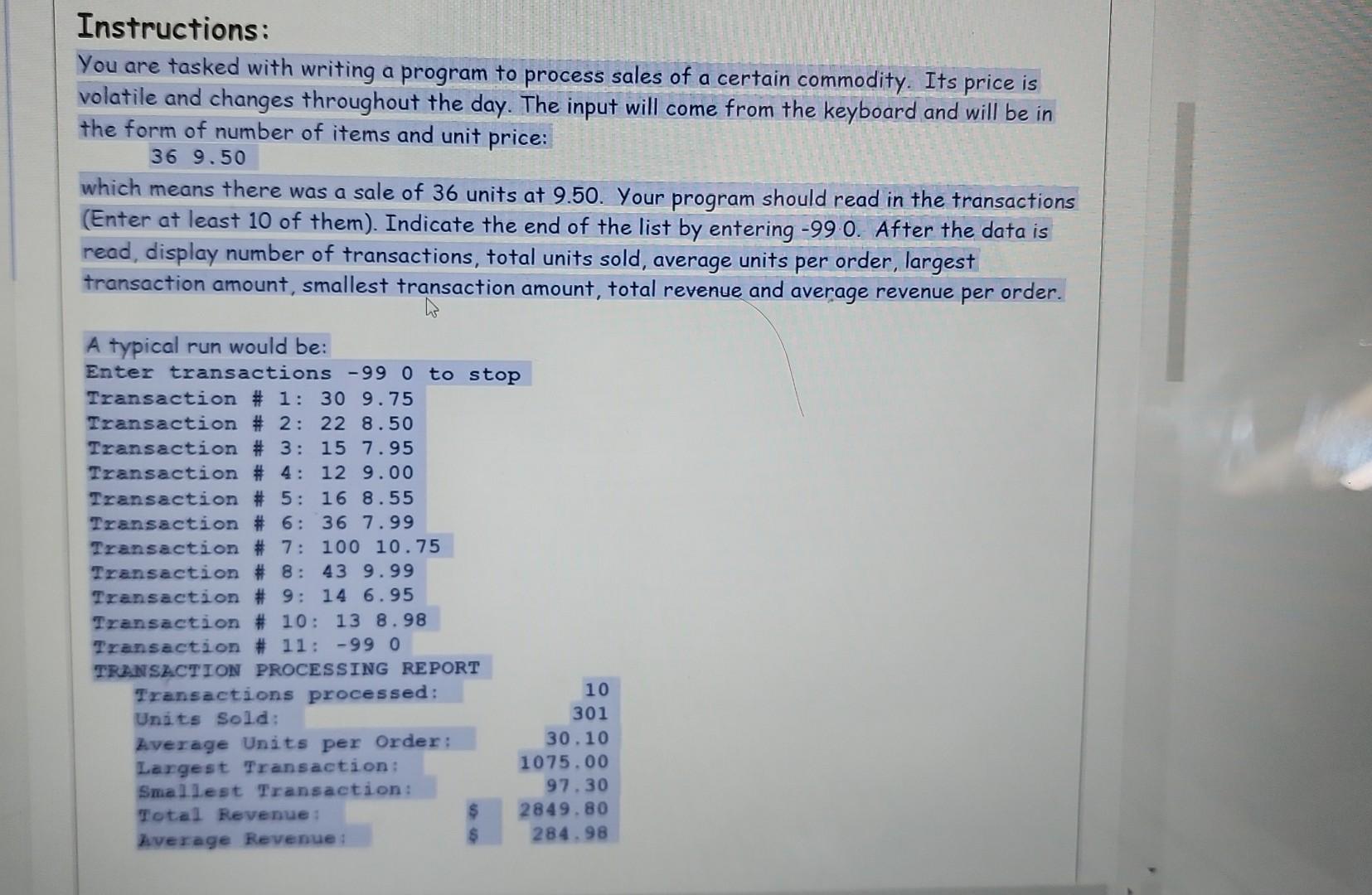 Solved Instructions: You are tasked with writing a program | Chegg.com