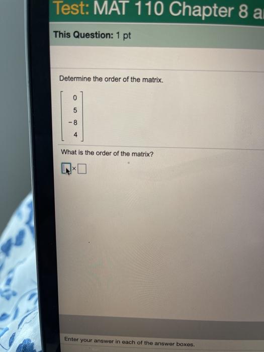 Solved Test: MAT 110 Chapter 8 a This Question: 1 pt | Chegg.com