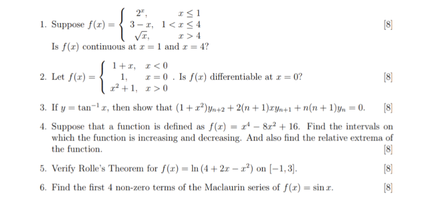 Solved 1. Suppose f(x)=⎩⎨⎧2x,3−x,x,x≤11 | Chegg.com