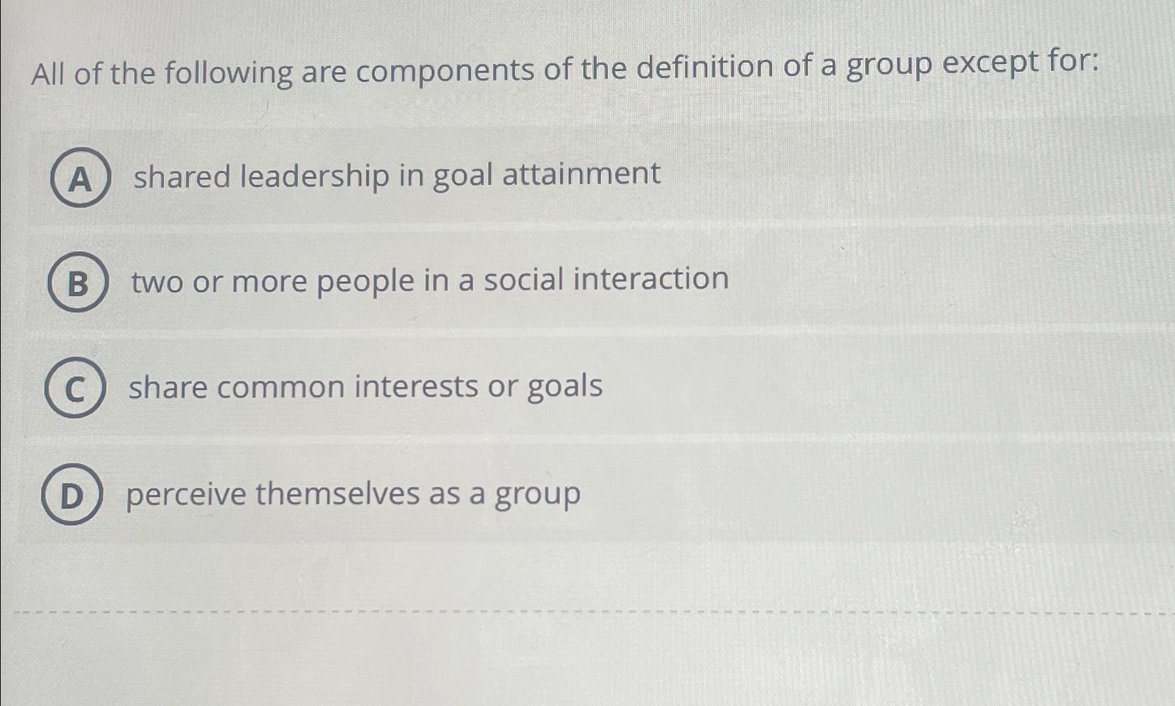 Solved All of the following are components of the definition | Chegg.com