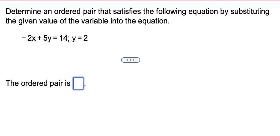 Solved Determine an ordered pair that satisfies the | Chegg.com