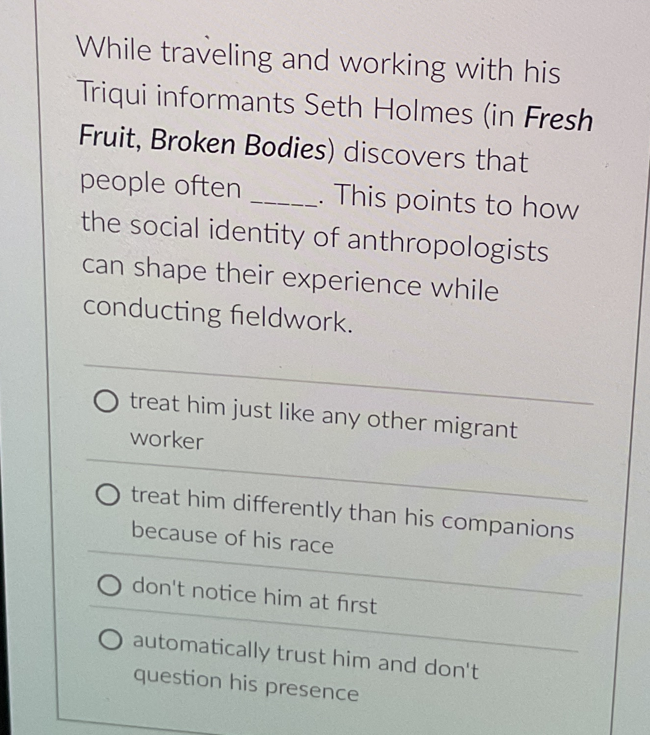 Solved While traveling and working with his Triqui | Chegg.com