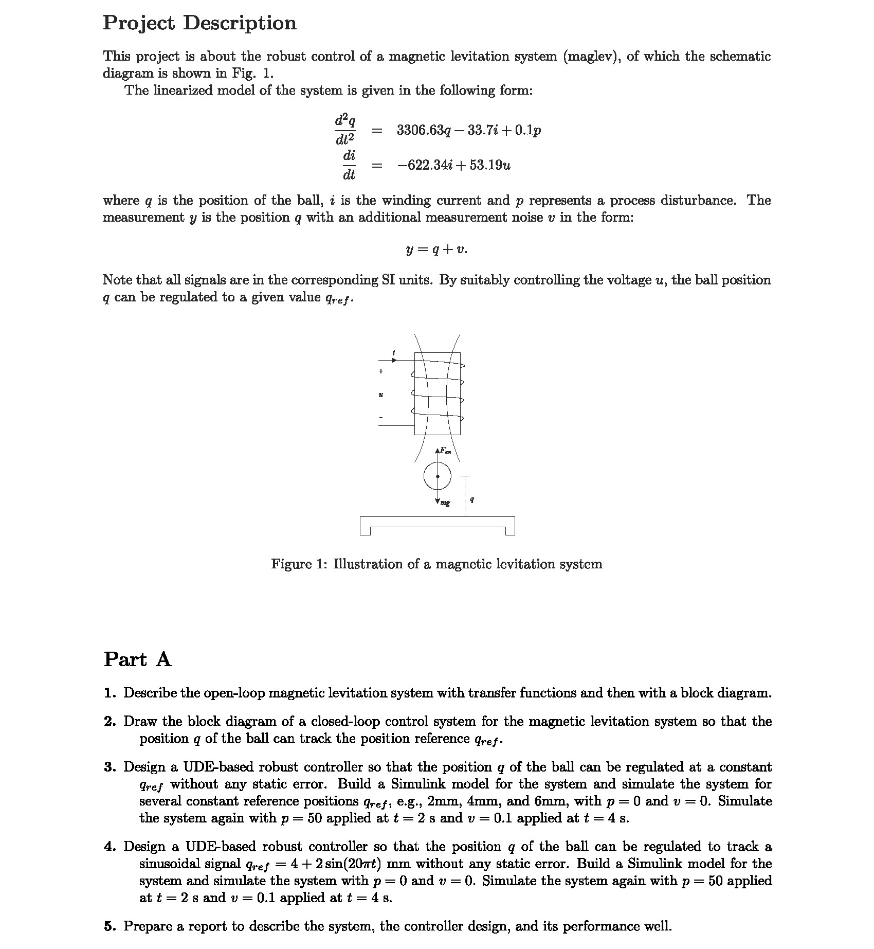 This project is about the robust control of a | Chegg.com