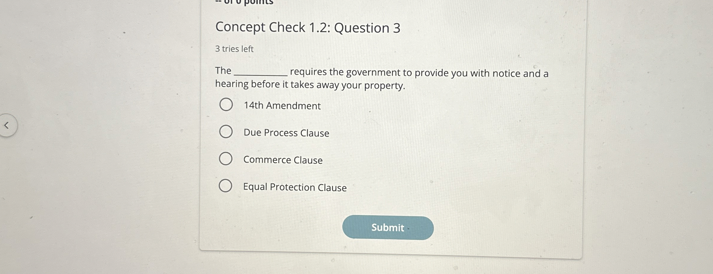 Solved Concept Check 1.2: Question 33 ﻿tries leftThe | Chegg.com