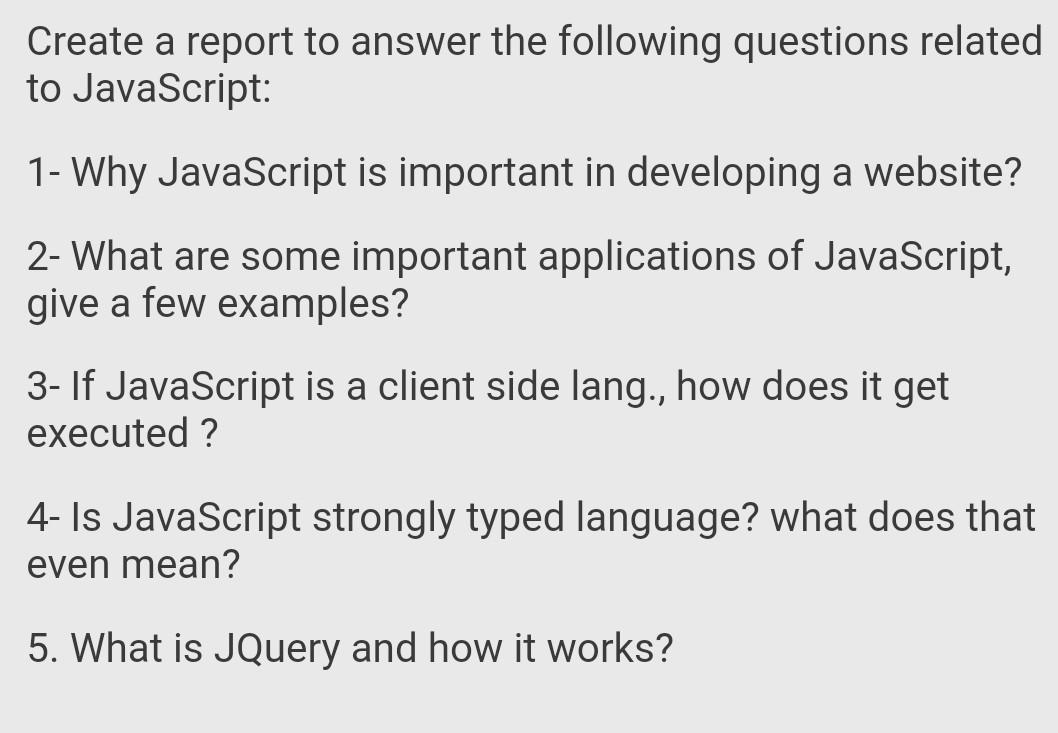 Solved Create a report to answer the following questions | Chegg.com