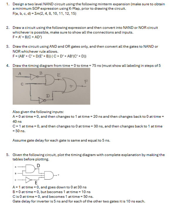 Solved F(a,b,c,d)=Σm(2,4,8,10,11,12,15)Draw a circuit using | Chegg.com
