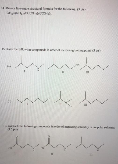 Solved 14. Draw a line-angle structural formula for the | Chegg.com