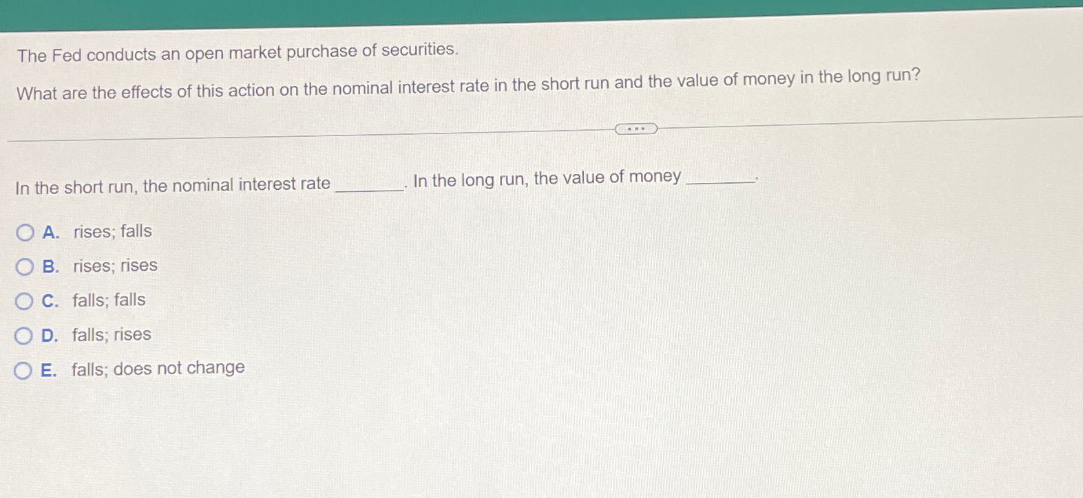 Solved The Fed conducts an open market purchase of | Chegg.com