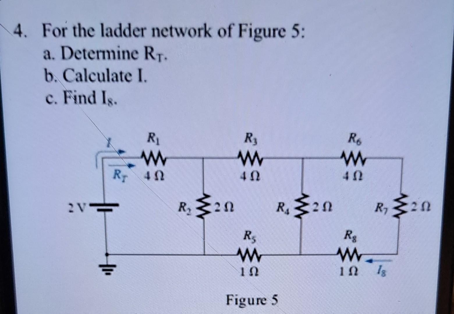 Solved 4. For the ladder network of Figure 5: a. Determine | Chegg.com