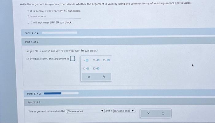 Solved Write the argument in symbols; then decide whether | Chegg.com