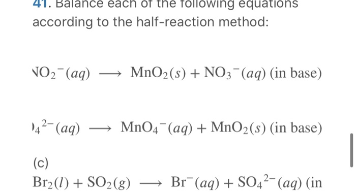 Solved 41. Balance each of the following equations according | Chegg.com