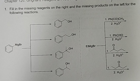 Solved Fill in the missing reagents on the right and the | Chegg.com