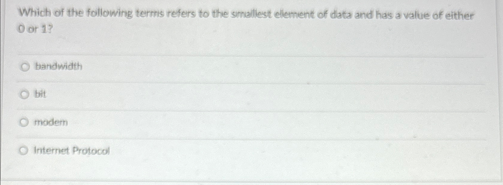 Solved Which of the following terms refers to the smallest | Chegg.com