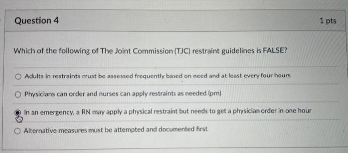 Solved Which of the following of The Joint Commission (TJC) | Chegg.com