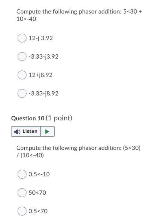 Solved Compute the following phasor addition: 5