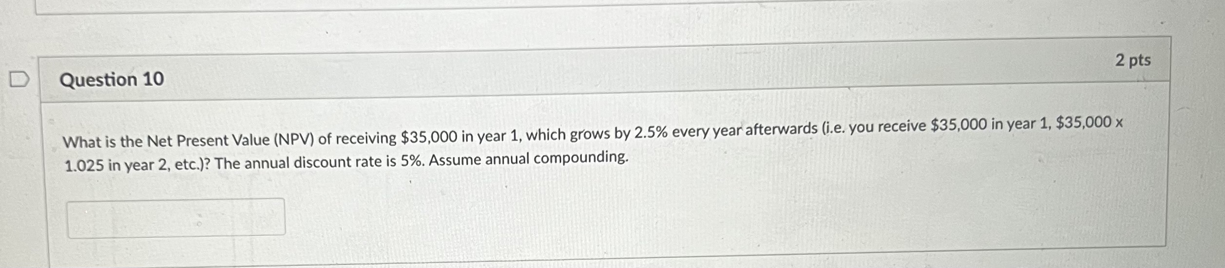Solved Question 10What is the Net Present Value (NPV) ﻿of | Chegg.com