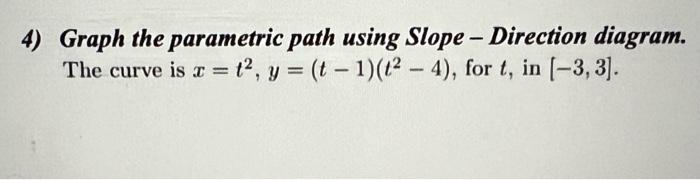 Solved 4) Graph the parametric path using Slope - Direction | Chegg.com