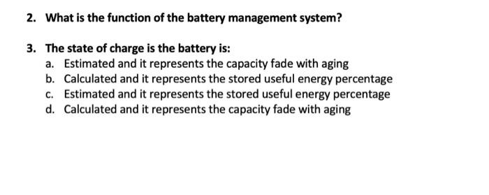 Solved 2. What is the function of the battery management | Chegg.com