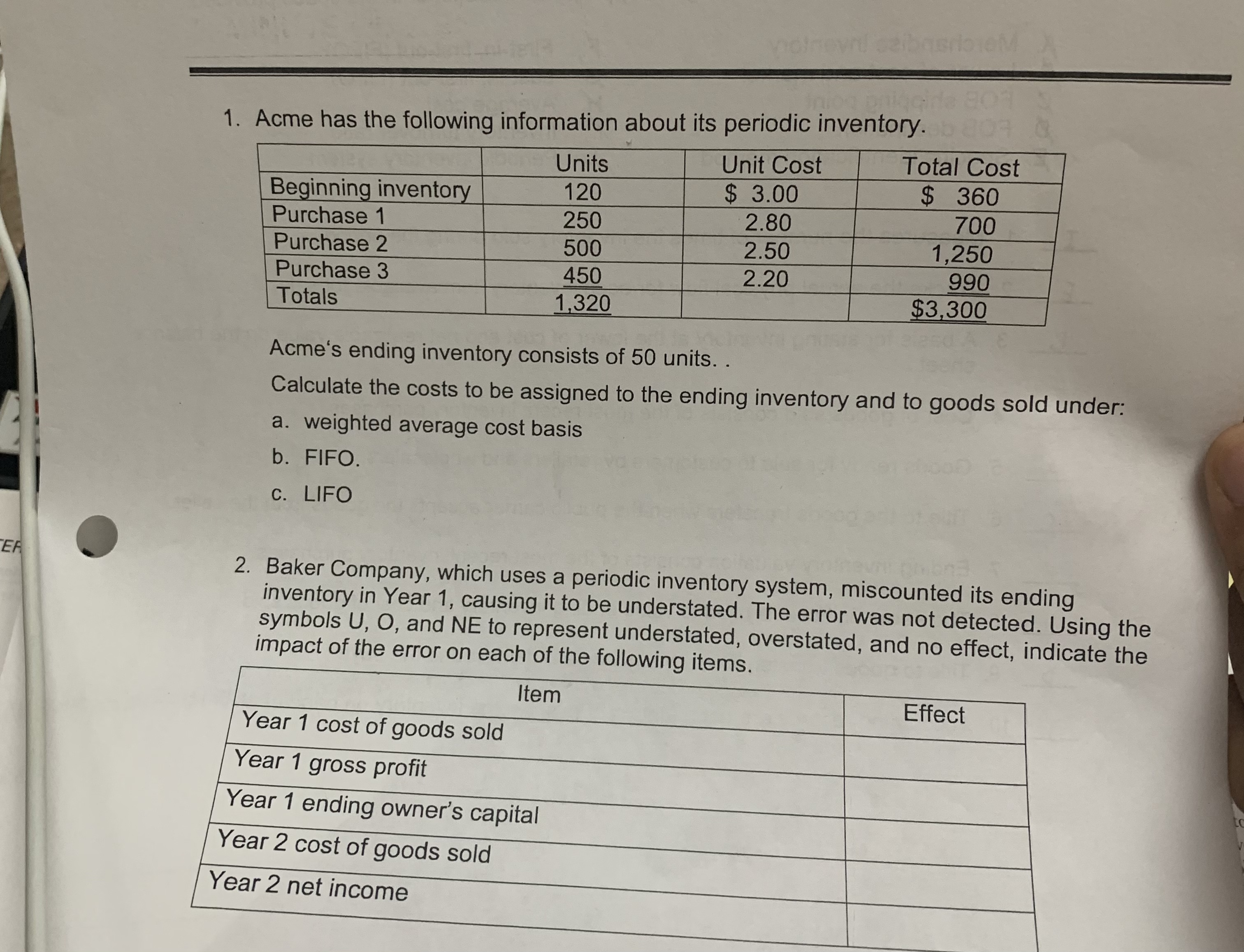 Solved Acme has the following information about its periodic | Chegg.com