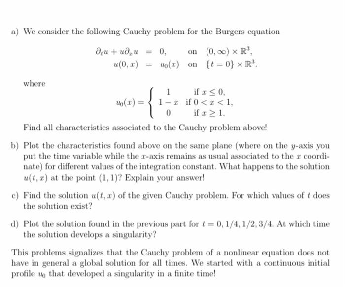 Problem 4 Nonlinear Scalar Conservation Equations