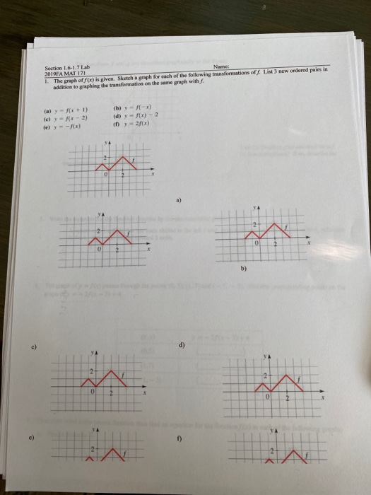 Solved Section 1.6-1.7 Lab 2019FA MAT 171 Name: 1. The graph | Chegg.com