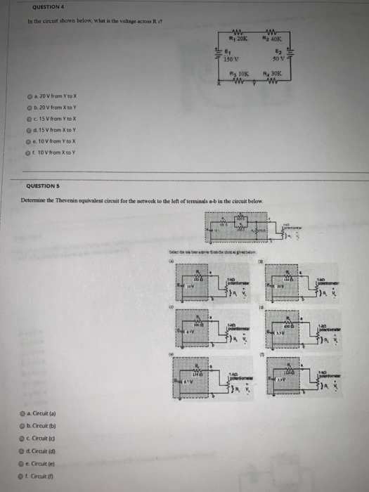 Solved QUESTION 4 In the circuit shown below, what is the | Chegg.com