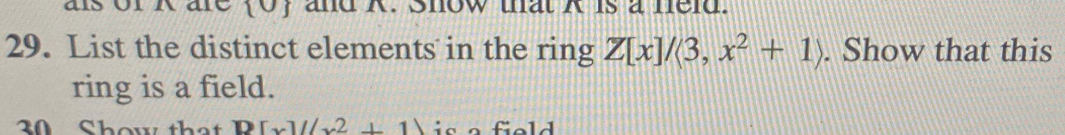 Solved List the distinct elements in the ring Zx:3,x2+1. | Chegg.com