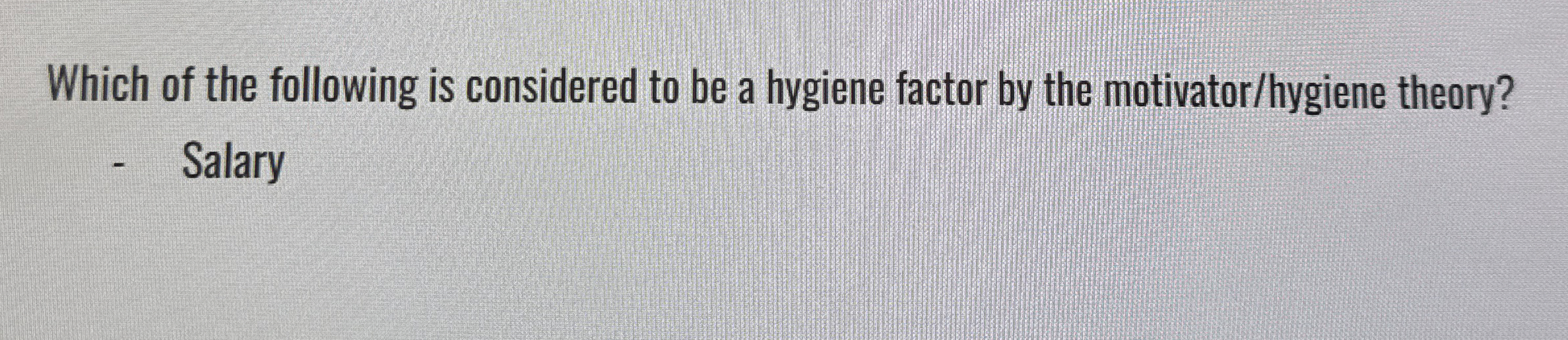 Solved Which of the following is considered to be a hygiene | Chegg.com