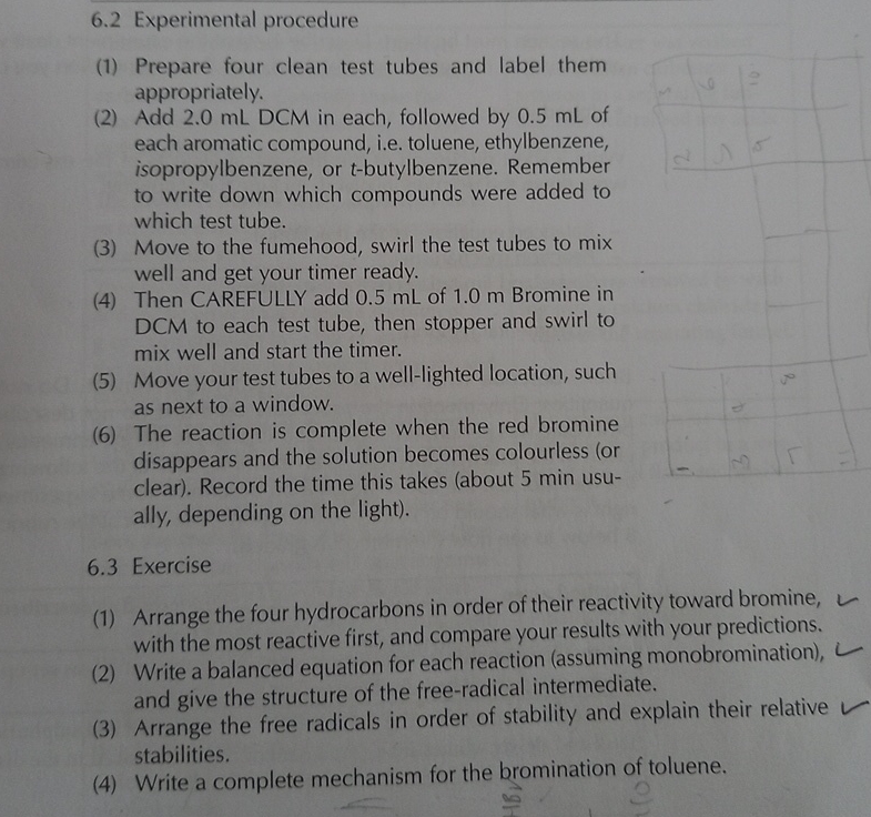 Solved 6.2 ﻿Experimental procedure(1) ﻿Prepare four clean | Chegg.com