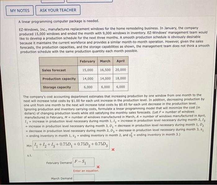 Solved A linear programming computer package is needed. | Chegg.com