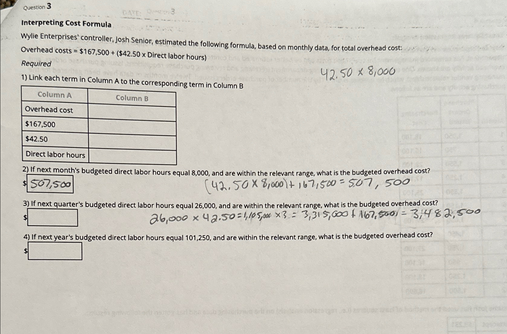 Solved Question 3Interpreting Cost FormulaWylie Enterprises' | Chegg.com