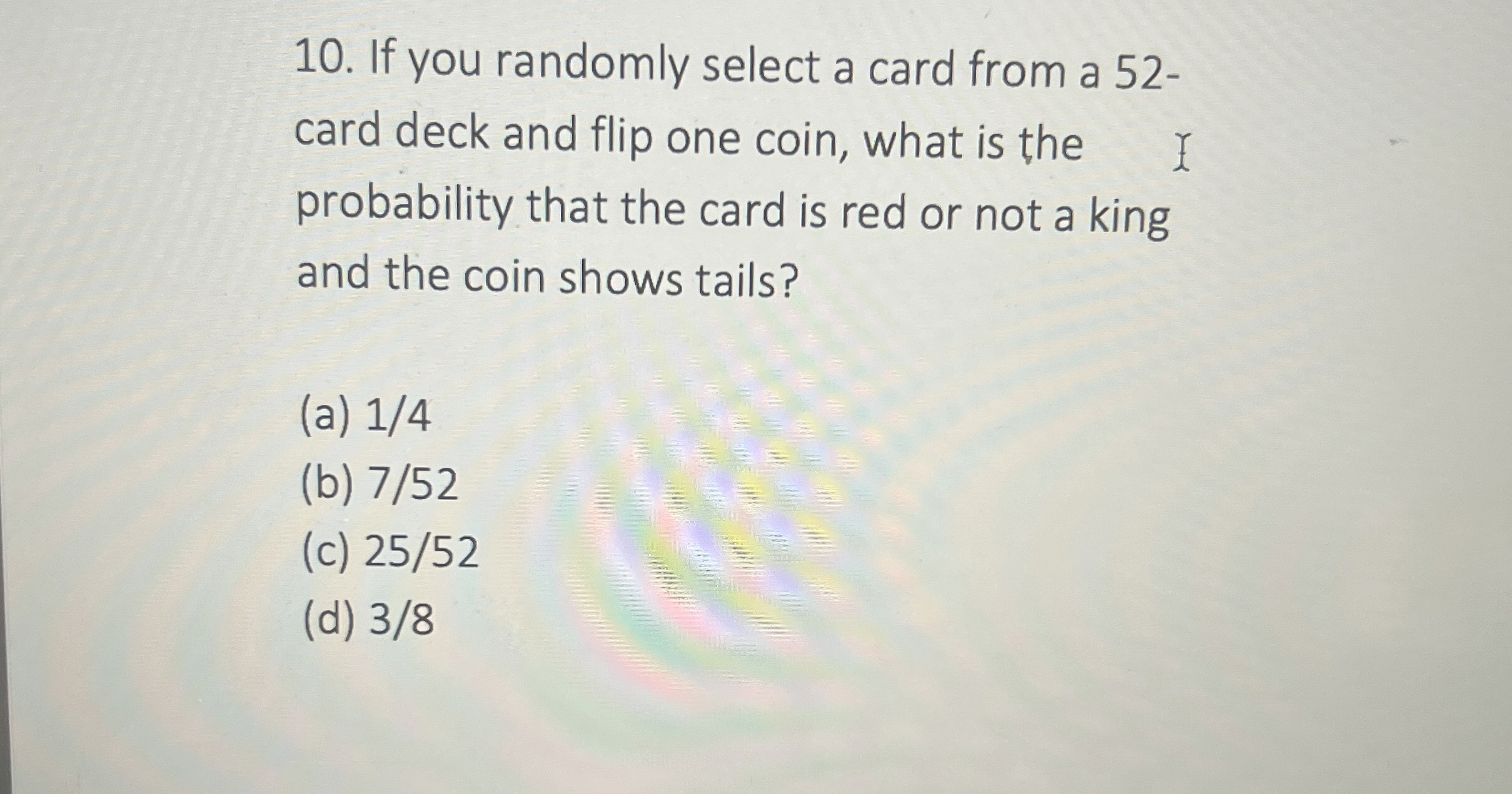 Solved If you randomly select a card from a 52card deck and | Chegg.com