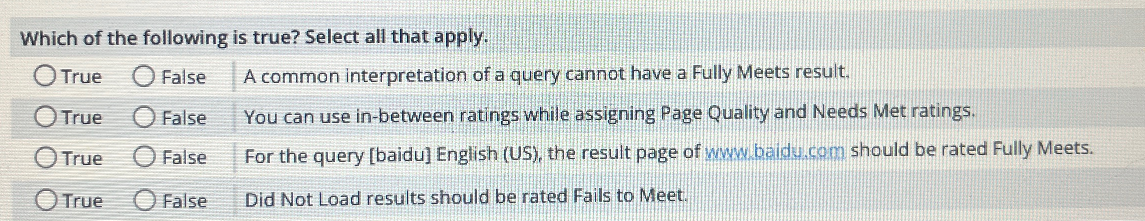 Solved Which of the following is true? Select all that | Chegg.com