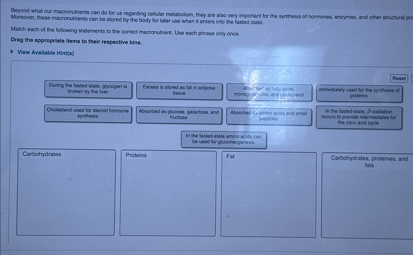 Solved Beyond what our macronutrients can do for us | Chegg.com