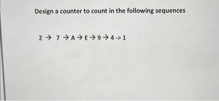 Solved Design a counter to count in the following sequences | Chegg.com