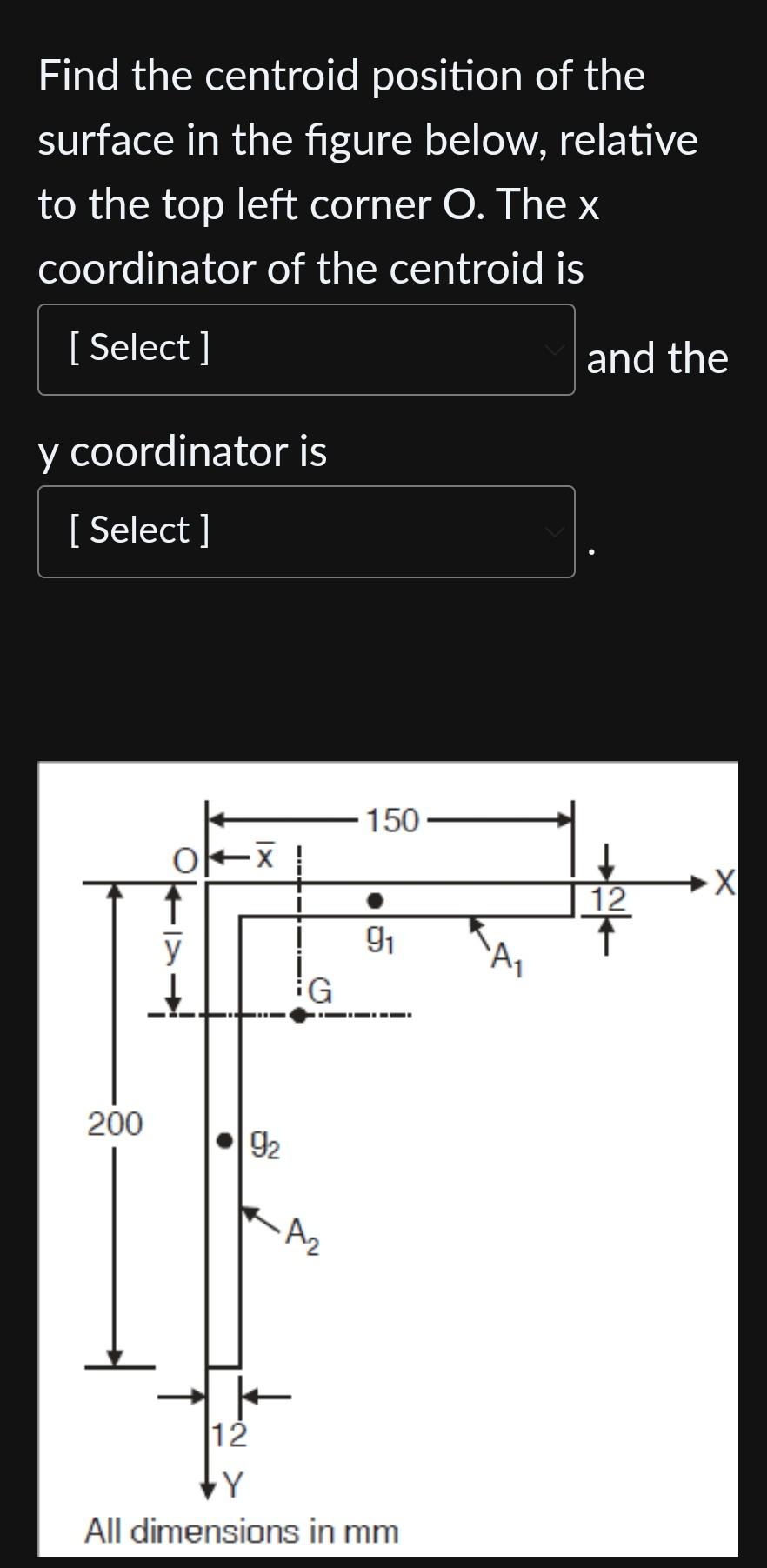 Solved Find the centroid position of the surface in the | Chegg.com