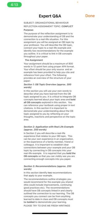 Solved Reflection Assignment: 15% of Course Grade Purpose: | Chegg.com