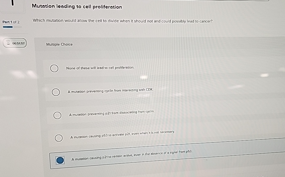 Solved Mutation leading to cell proliferationPart 1 ﻿of | Chegg.com