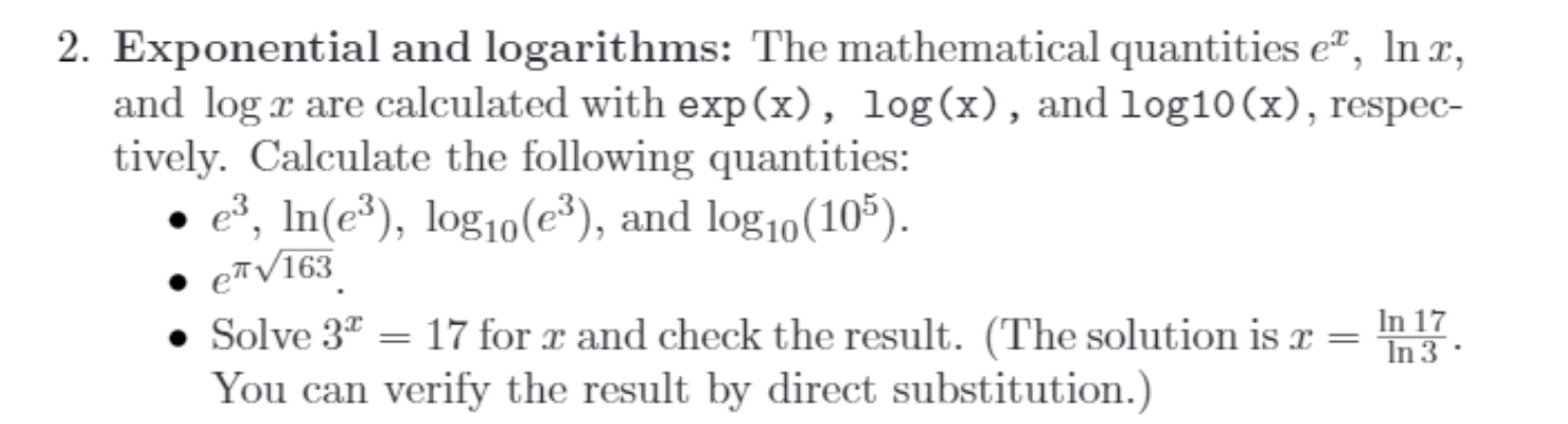 Solved Exponential and logarithms: The mathematical | Chegg.com