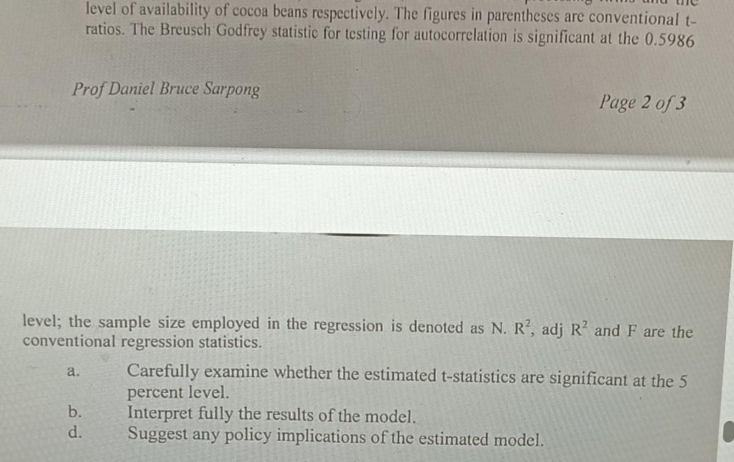Solved NB: the questions are under Econometrics please | Chegg.com